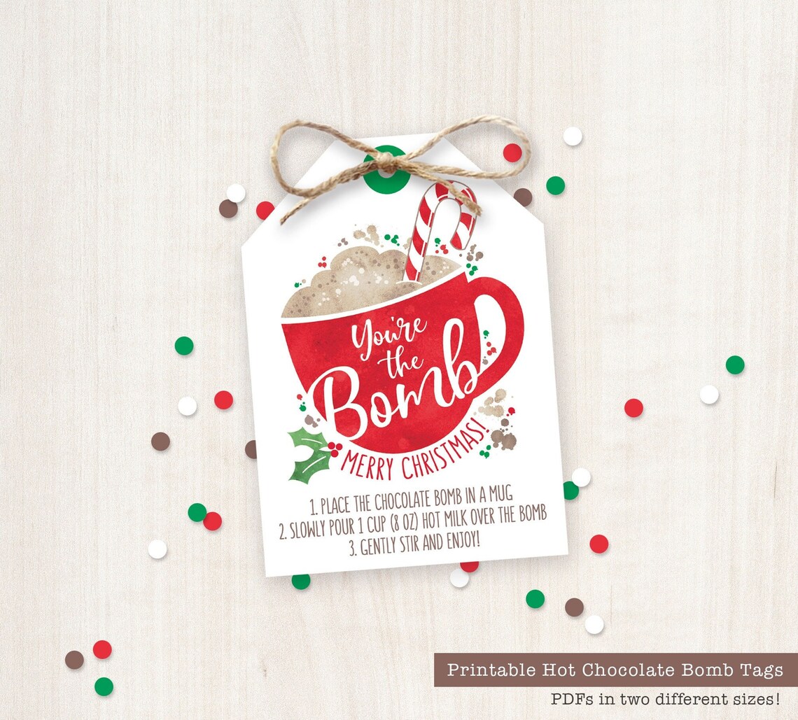 Printable Hot Chocolate Bomb Tags Printable Hot Cocoa Bomb - Etsy
