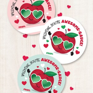 Printable Valentine's Day Applesauce Labels Awesomesauce Valentine Kids ...