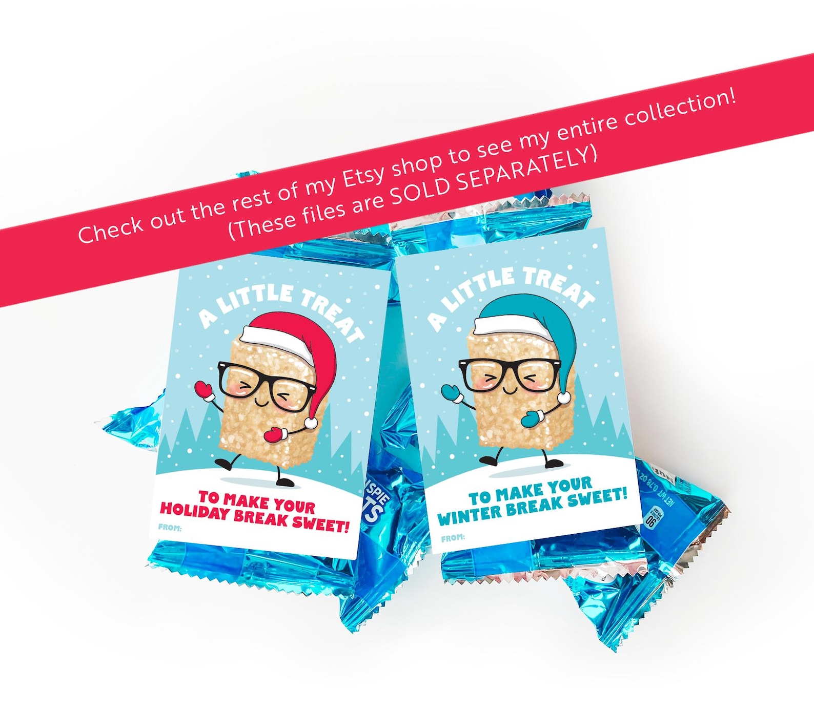 Printable Christmas Cookie Tags Classroom Treat Bag Holiday Tags ...