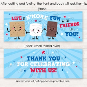 PRINTABLE Fourth of July Tags Smores Tags, S'mores Favor Tags, Summer ...