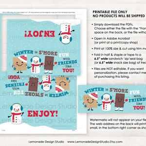 PRINTABLE Winter Favor Tags, Holiday Treat Tags, Christmas Smores Tags ...