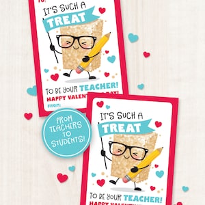 Classroom Valentines FROM TEACHER for Student Printable Valentine Tags ...