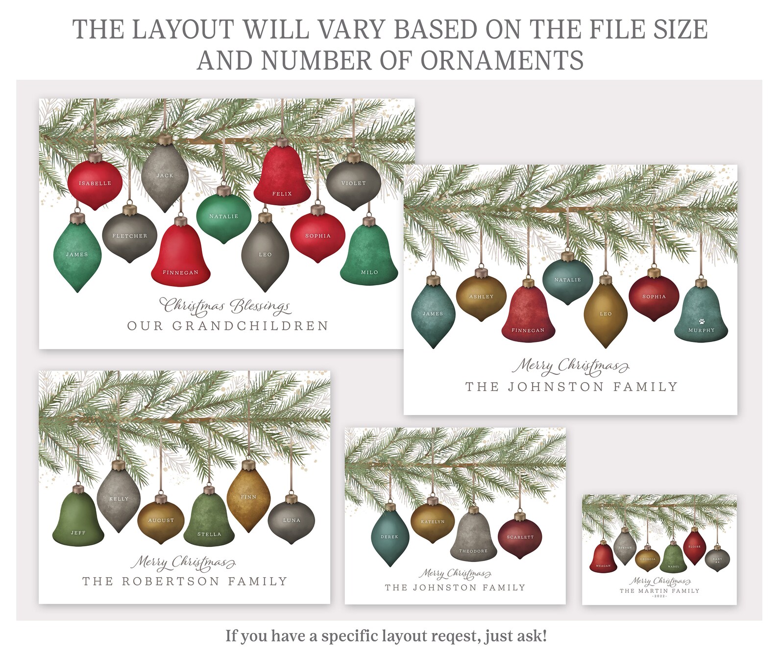 Printable Christmas Card or Sign Personalized Christmas - Etsy