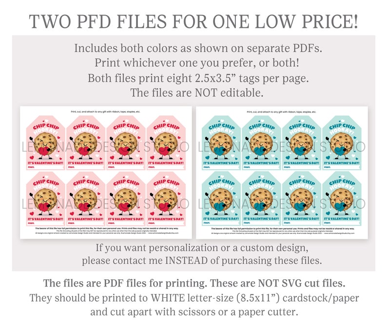 Kids Valentines Kids Valentine Cards Chip Hooray Cookie - Etsy