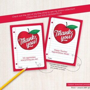 Water Bottle Thank You Tag for Teacher Gift Printable Water ...