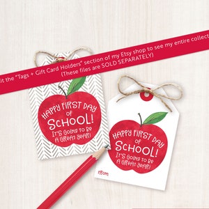 Back to School Teacher Gifts Printable Happy First Day of School Gift ...