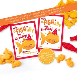 Printable Birthday Treat Tag Classroom Snack Tag Fish Crackers Tag ...