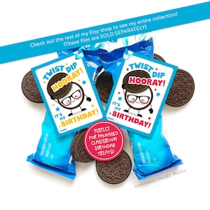 Printable Sandwich Cookie Treat Tag Cookies Gift Tag Classroom Treat ...