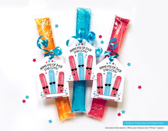 4th of July Printable Tag Freeze Pop Tags Pop Ice Popsicle Fourth of ...