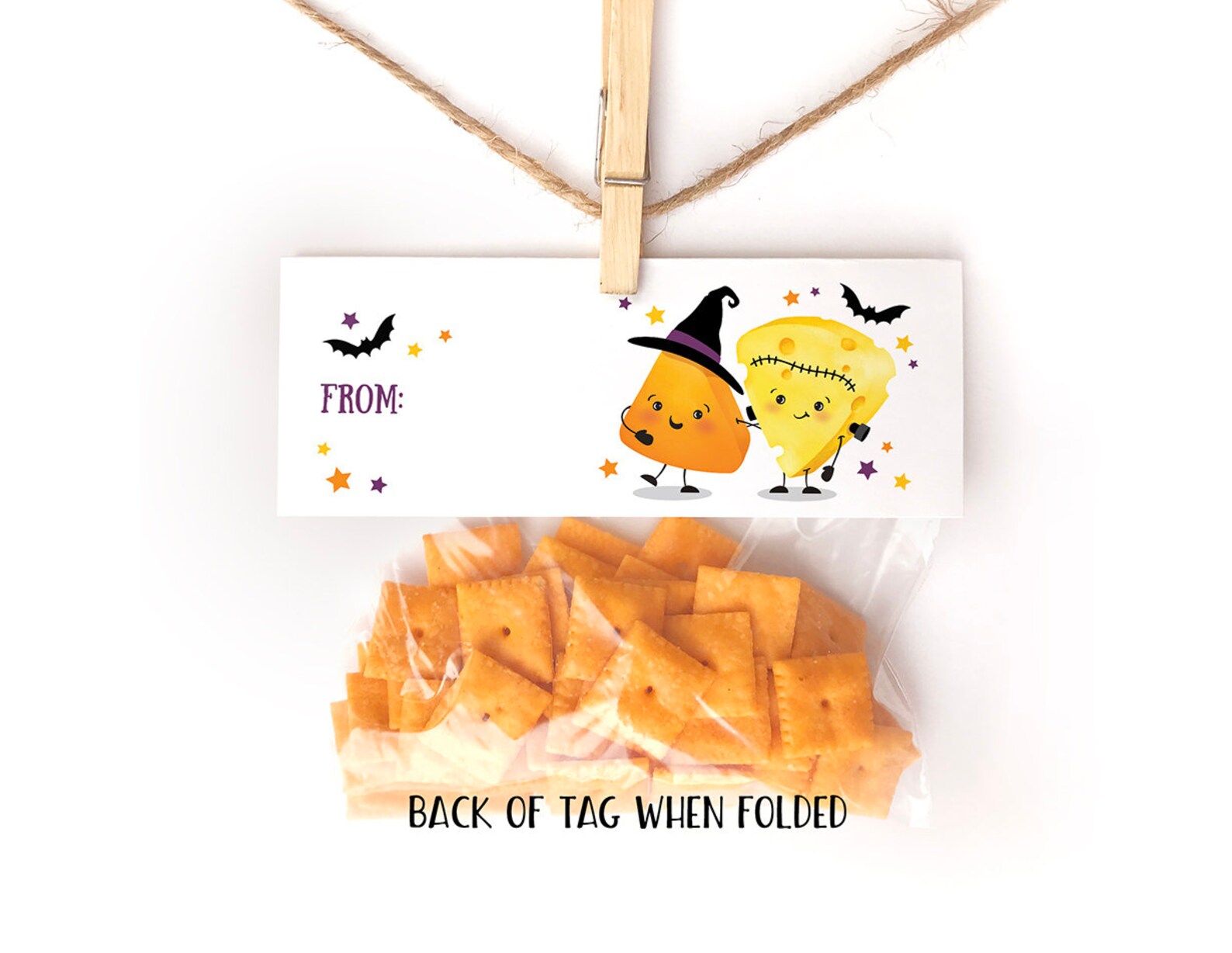 Printable Halloween Class Favors Treat Bag Toppers Cheese Halloween ...