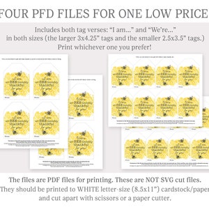 Un-bee-lievably Thankful Gift Tag Printable Tags Honey Bees National ...