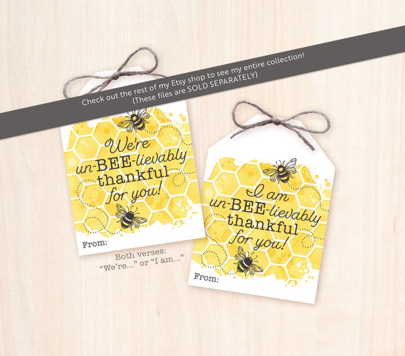 Happy BEE Day Gift Tag Printable Honey Happy Birthday Gift Tags ...