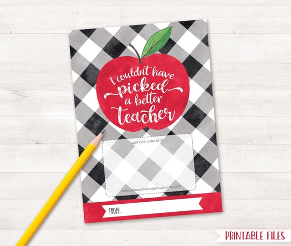 Teacher Appreciation Gift Printable, Couldn't Have Picked a Better ...