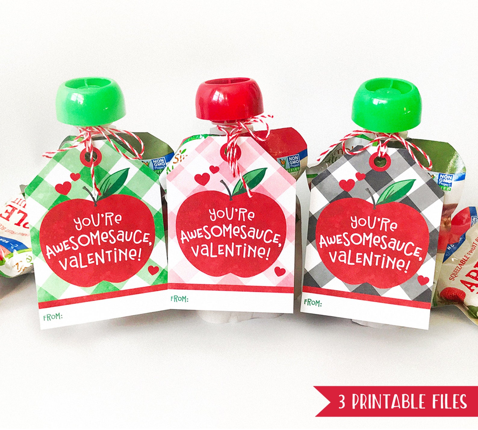 Kids Valentines Kids Valentine Cards Applesauce Valentine Tags ...