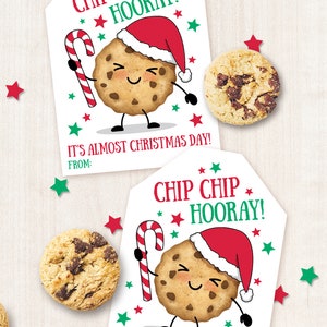Printable Christmas Cookie Tag Classroom Treat Bag Chocolate Chip ...