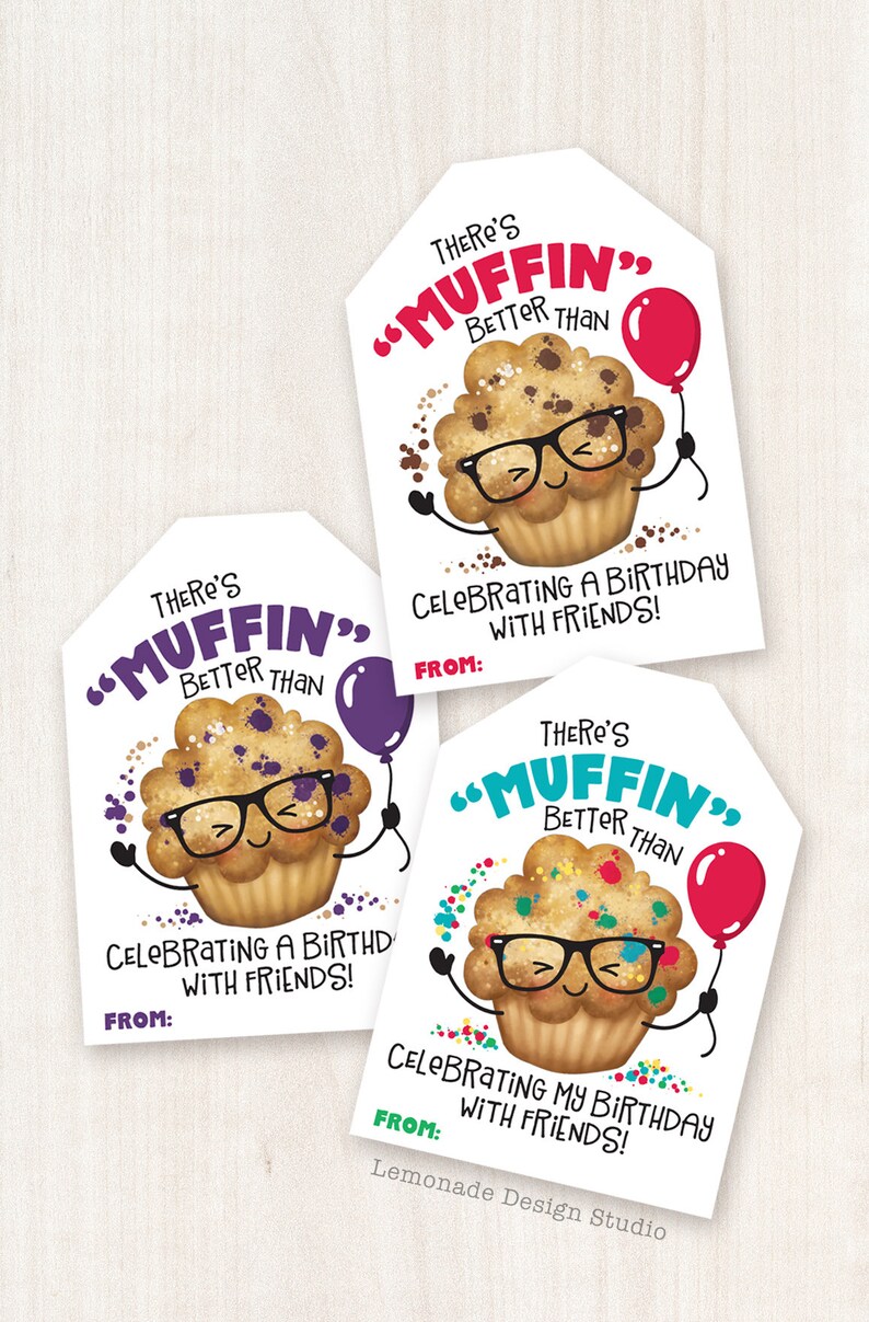 Printable Birthday Treat Tag Classroom Treat Bag Mini Muffins - Etsy