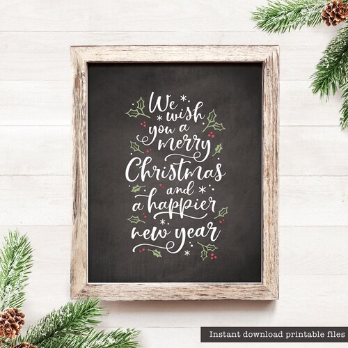 Printable Christmas Chalkboard Sign Holiday Decor Holiday - Etsy