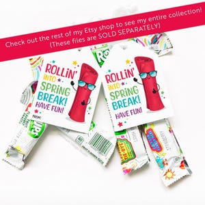 100 Days of School Printable Treat Tag Roll up Fruit Snack Tags ...