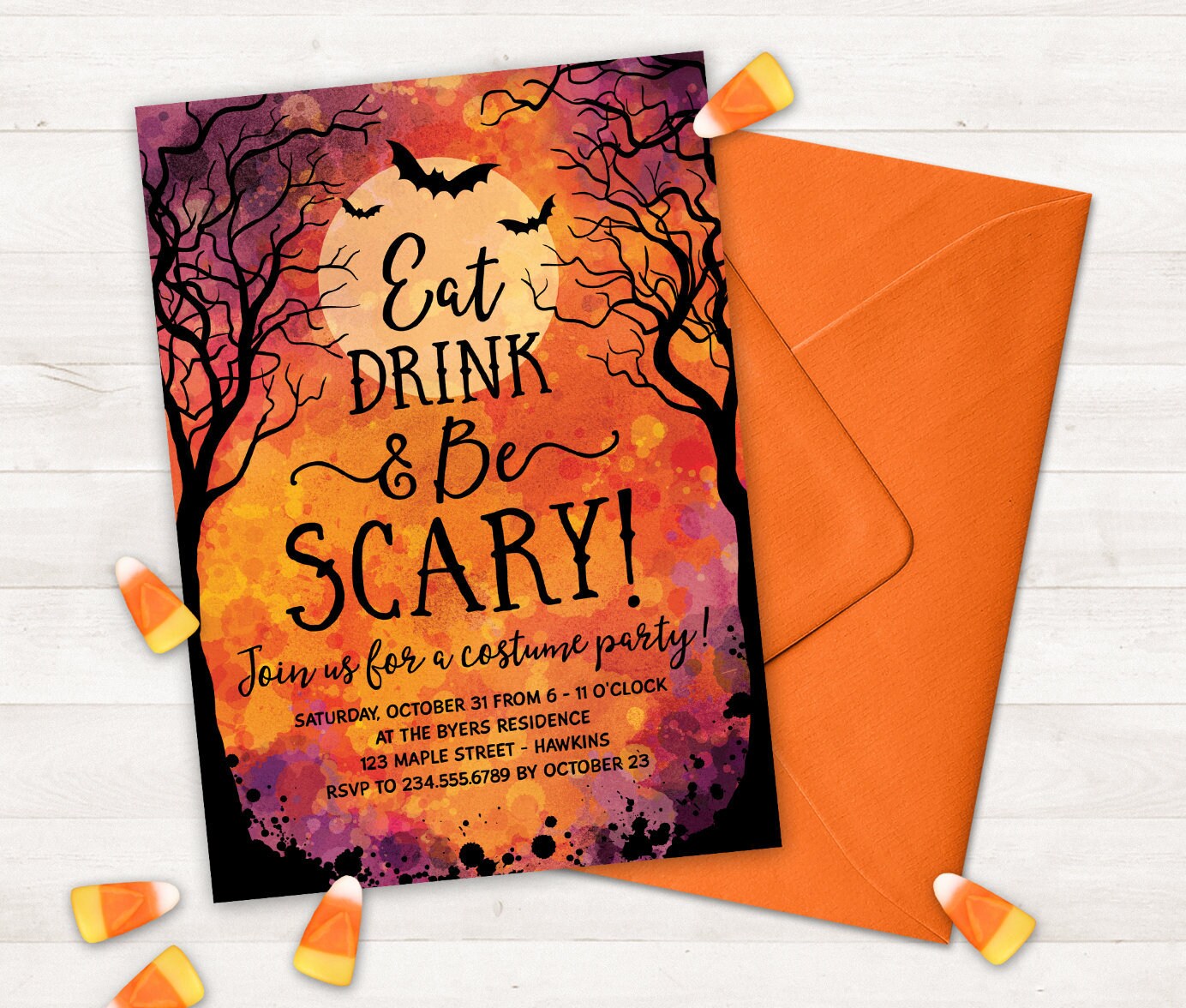 Halloween Party Invitations Printable Halloween Invitation for - Etsy