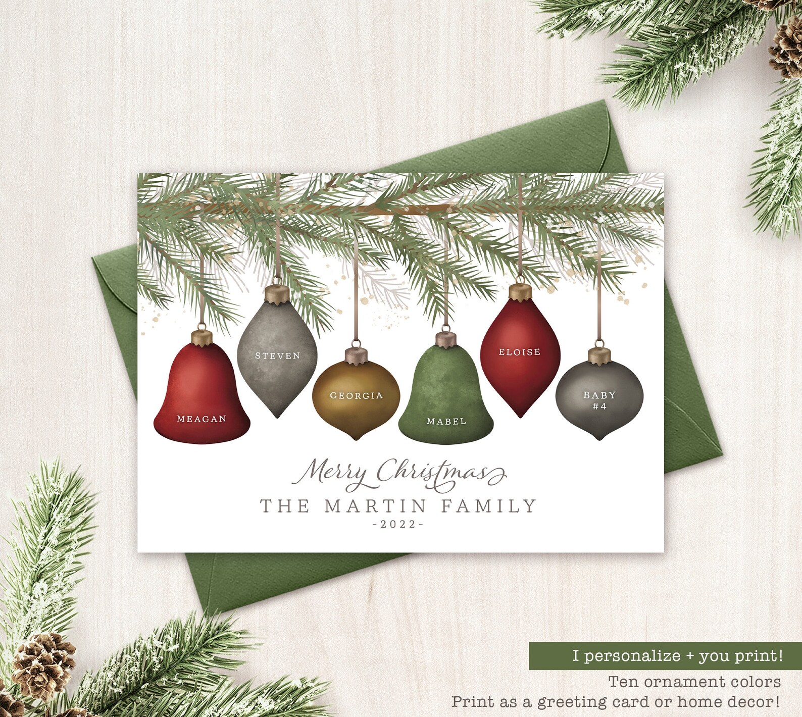 Printable Christmas Card or Sign Personalized Christmas - Etsy