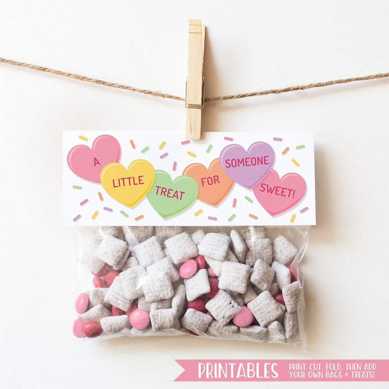 PRINTABLE Valentines for Kids Printable Valentine Treat Bag Toppers ...