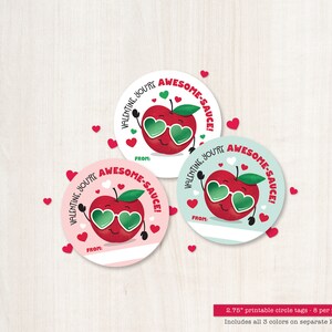 Printable Valentine's Day Applesauce Labels Awesomesauce Valentine Kids ...