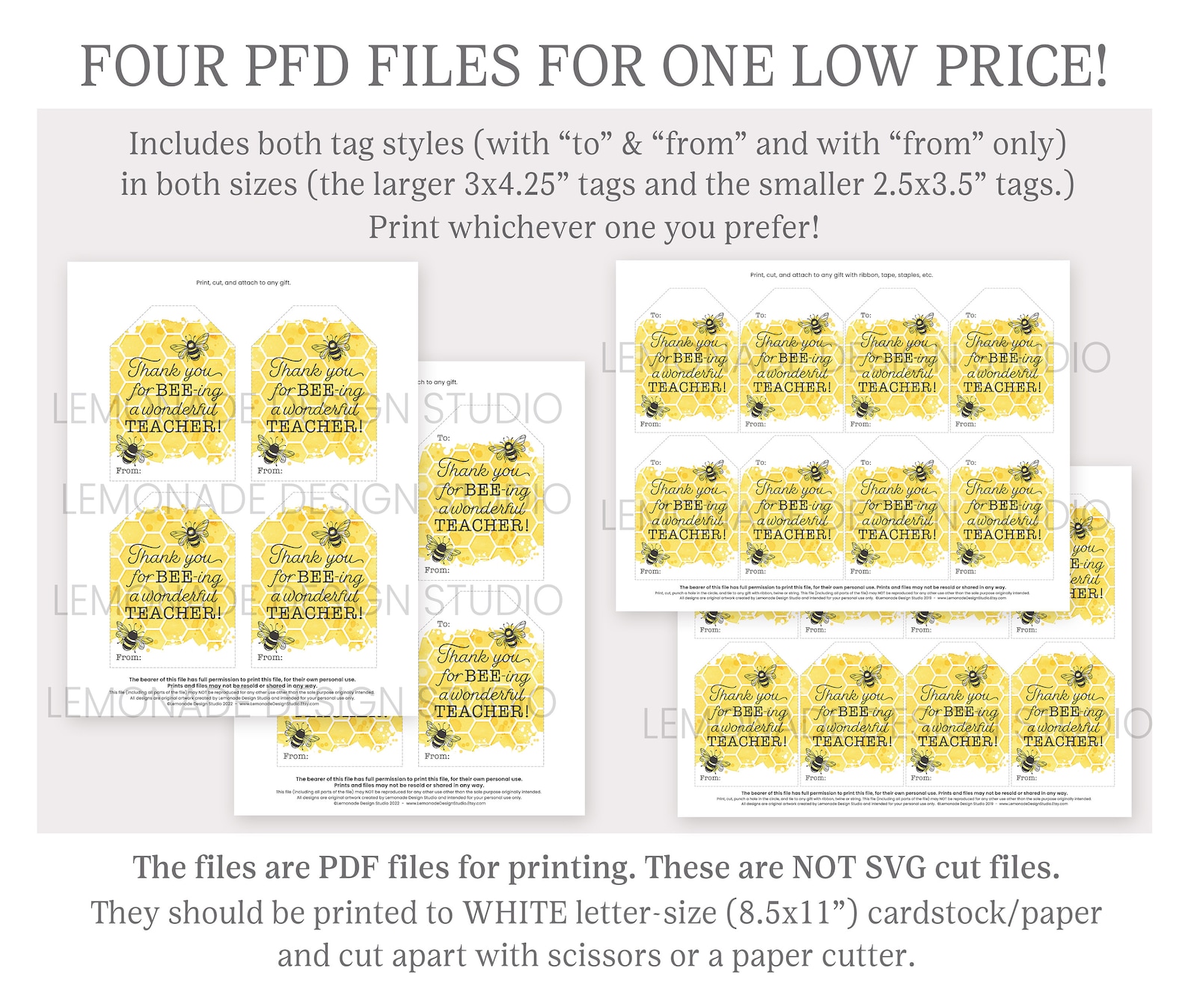 Teacher Appreciation Gift Tag Thank You for Beeing Teacher Printable ...