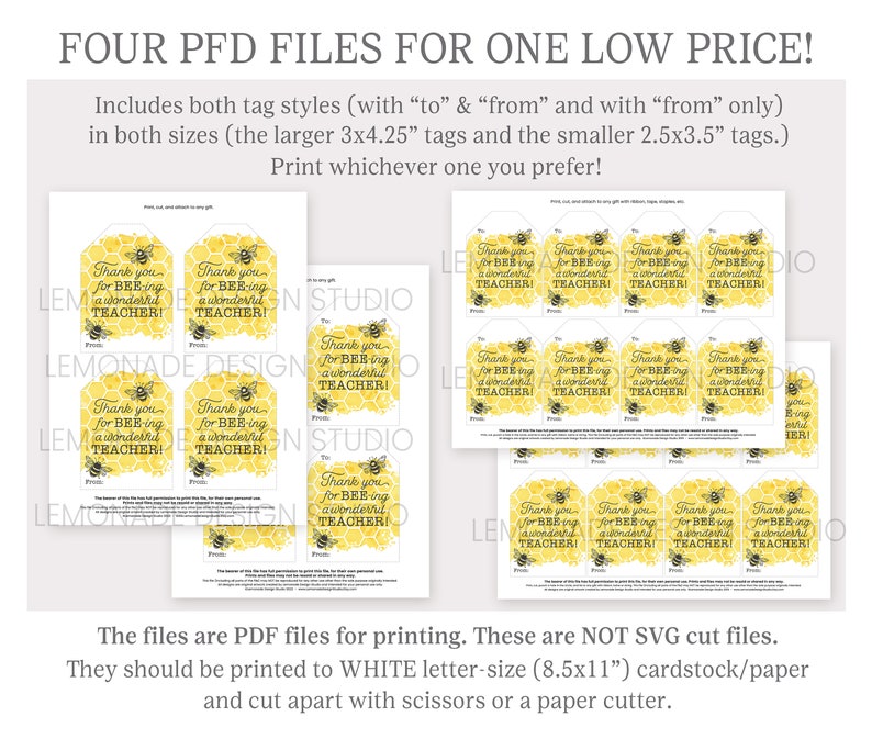 Teacher Appreciation Gift Tag Thank You for Beeing Teacher - Etsy