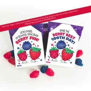 Classroom Birthday Treat Tags for School Berry Fruit Snack Tags ...