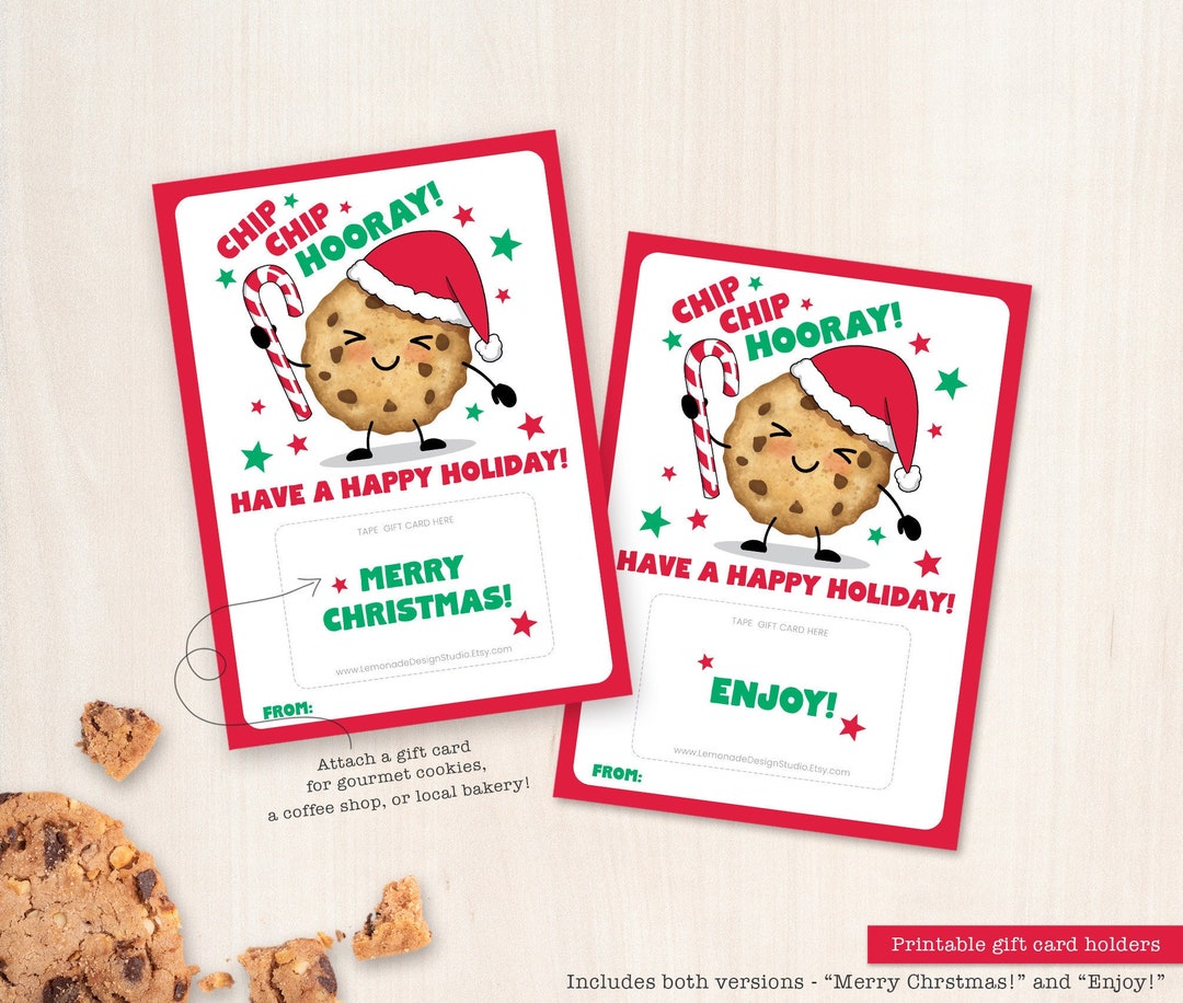 PRINTABLE Christmas Cookie Gift Card Holder Bakery Gift Card Holiday ...