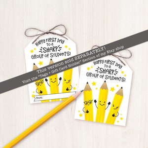 Back to School Teacher Gift Tags Printable Happy First Day of School ...
