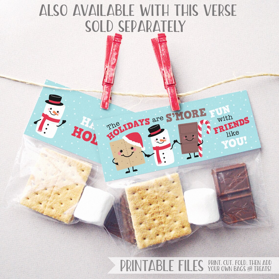 PRINTABLE Winter Favor Tags Holiday Treat Tags Christmas | Etsy