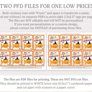 Printable Halloween Tags Trick or Treat Bag Goldfish Tags Halloween ...