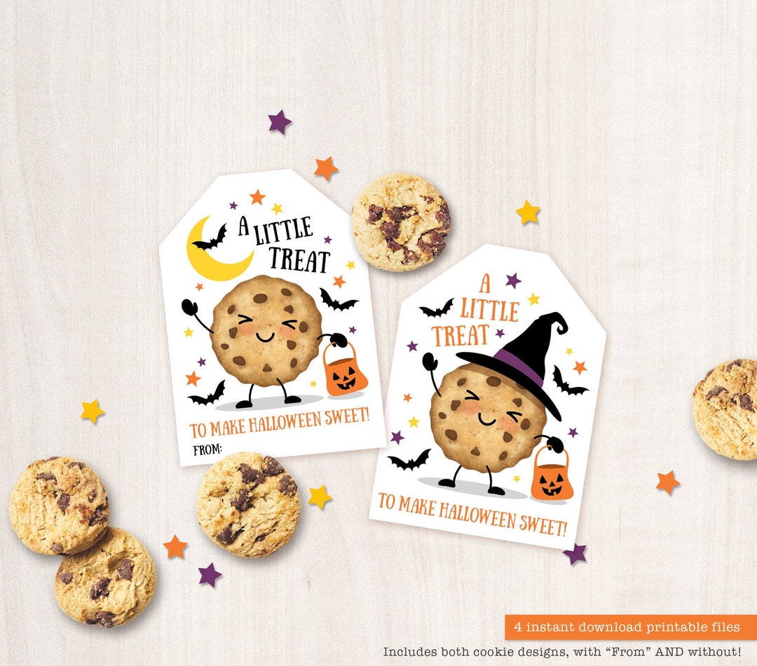 Printable Halloween Tags Cookie Tags Halloween Classroom Trick or ...