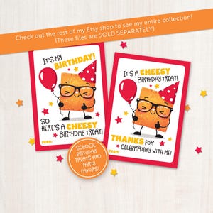 Printable Birthday Treat Tag Classroom Treat Bag Tag Chocolate Chip ...