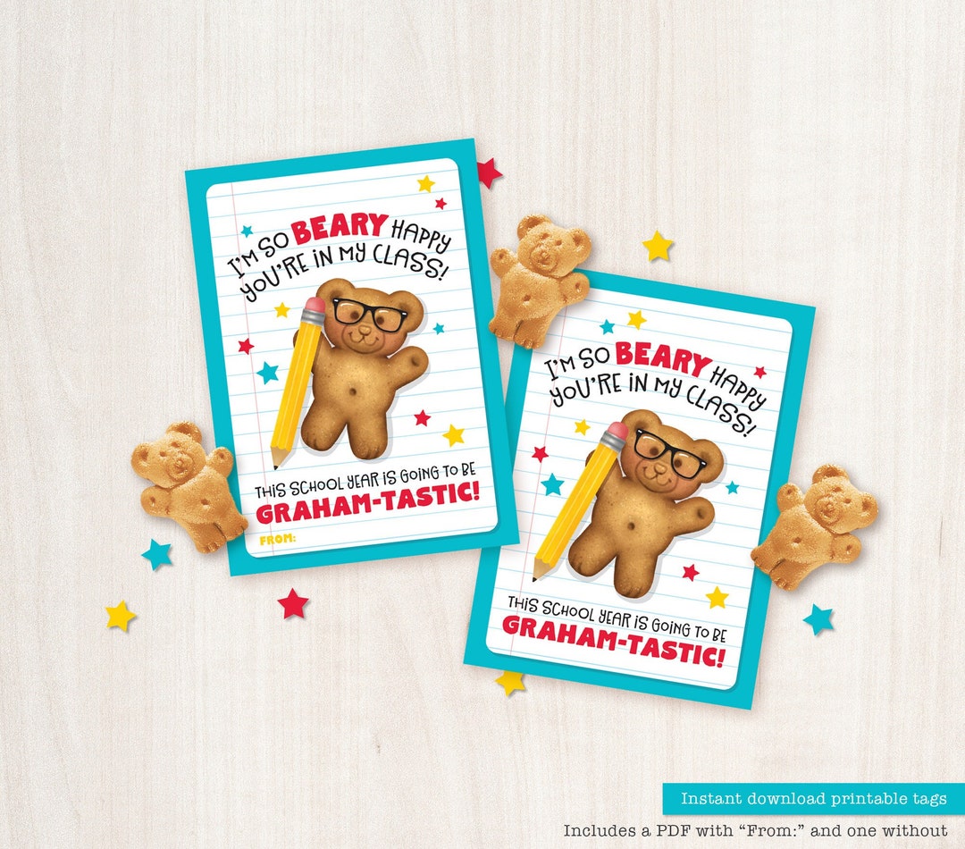 First Day of School Printable Tag Classroom Treat Tag Teddy Bear ...