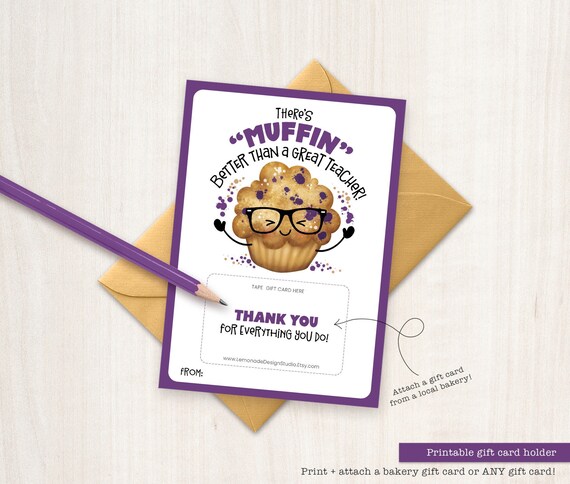 Teacher Gift Card Holder Teacher Appreciation Week PRINTABLE Teacher ...