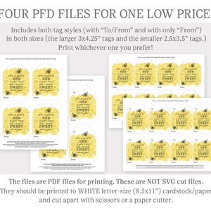 Back to School Teacher Gift Tags Printable Bee Themed Teacher Welcome ...