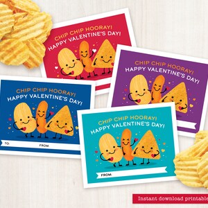 Chips Kids Valentine Printable Tags Chip Bag Valentines for School ...