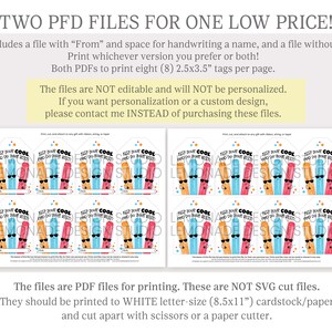 Printable Freeze Pop Good Luck Tags Testing Day Tags Keep Your Cool Ice ...