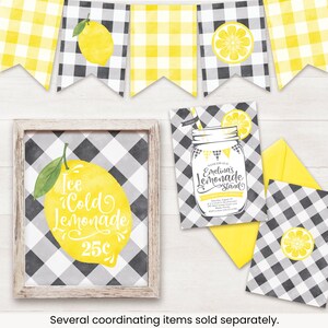 Lemon Banner PRINTABLE Lemonade Birthday Banner, Buffalo Plaid Banner ...