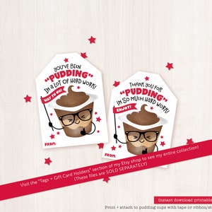 Printable Christmas Treat Tags Pudding Cup Tags School Labels Classroom ...