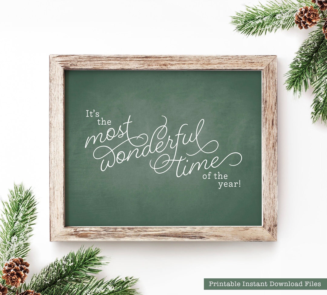 Printable Christmas Decor It's the Most Wonderful Time of the Year ...