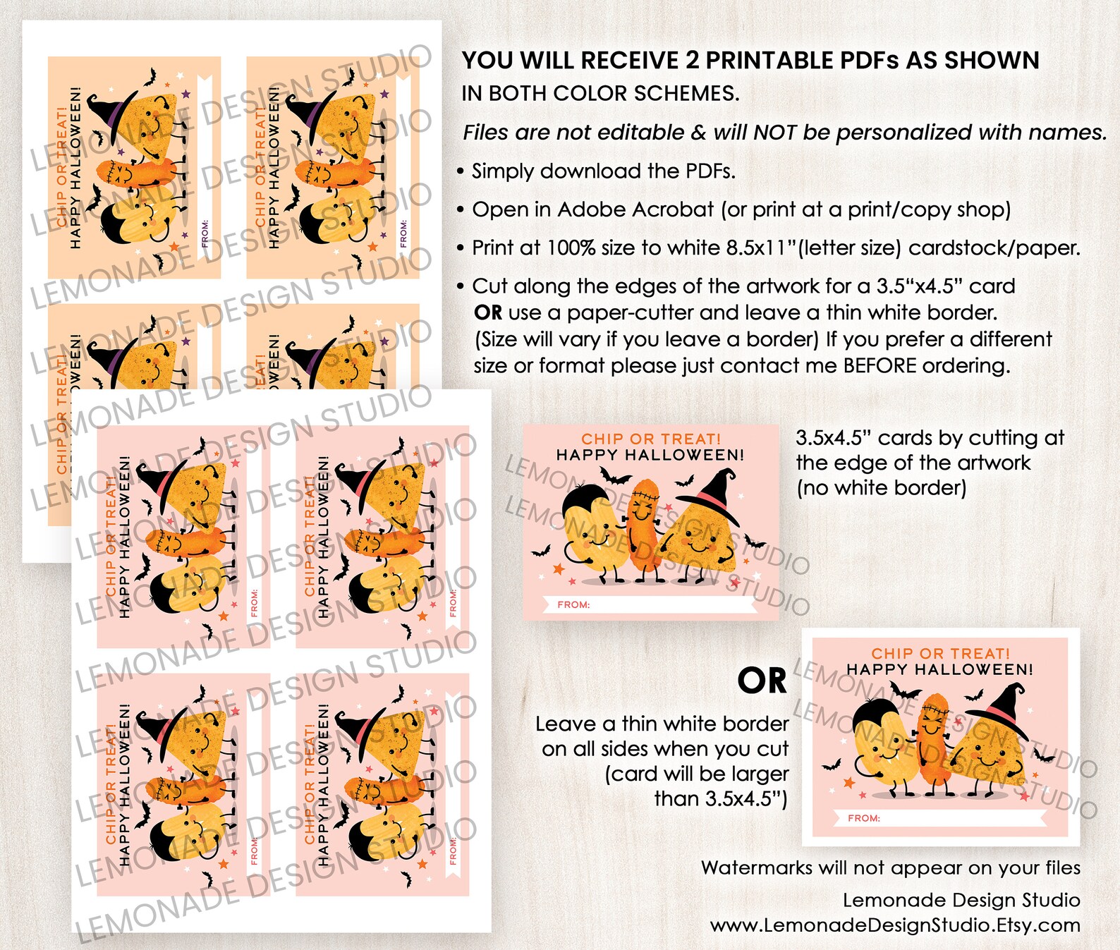 Printable Halloween Trick or Treat Tags Chip Tags Classroom - Etsy