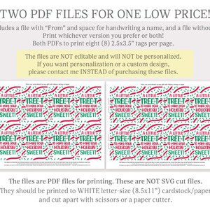 Christmas Tree Cake Printable Treat Tag Classroom Holiday Snack Cake ...