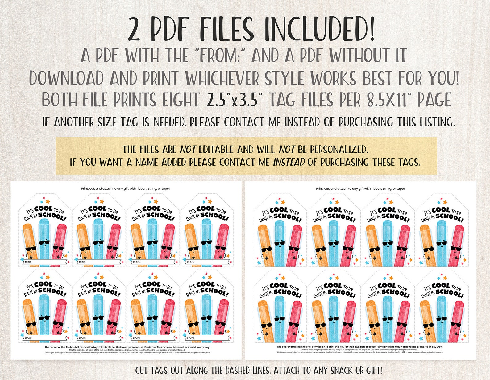 Back to School Printable Tag Classroom Treat Tag First Day of - Etsy