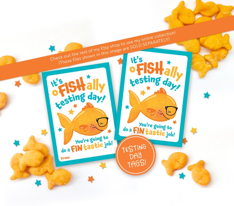 Printable First Day of School Tag Classroom Snack Tag Gold Fish ...