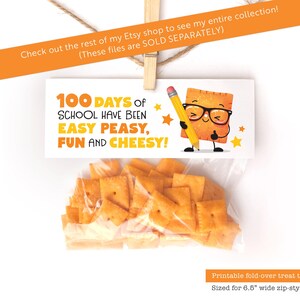 Printable 100th Day of School Tags for Students Snack Back Topper ...