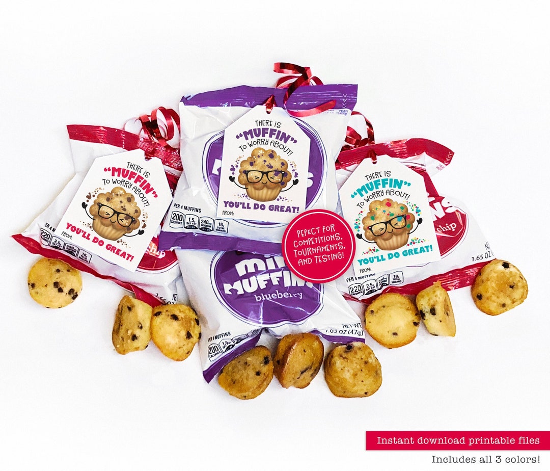 Printable Muffin Tags Testing Day Treat Good Luck Classroom Treat Bag ...