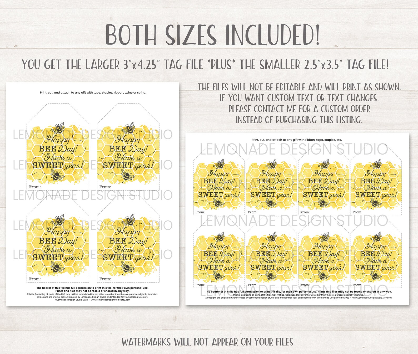 Happy BEE Day Gift Tag Printable Honey Happy Birthday Gift Tags ...